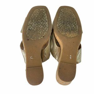 Jessica Simpson | Shoes | Jessica Simpson Seena Gold Cork Wedge Sandals ...
